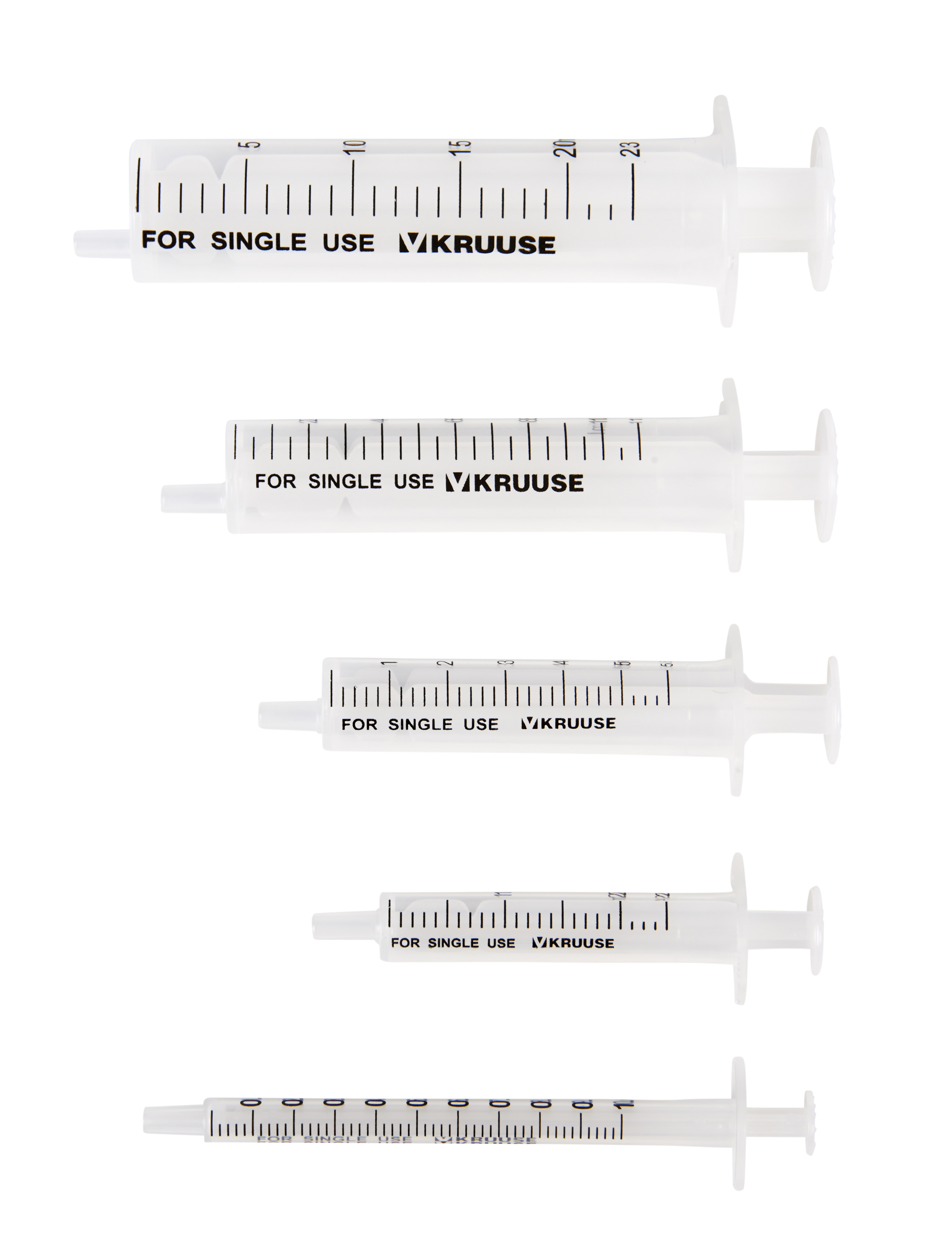 KRUUSE disposable syringe center nozzle 2-comp. 1 ml 100/pk