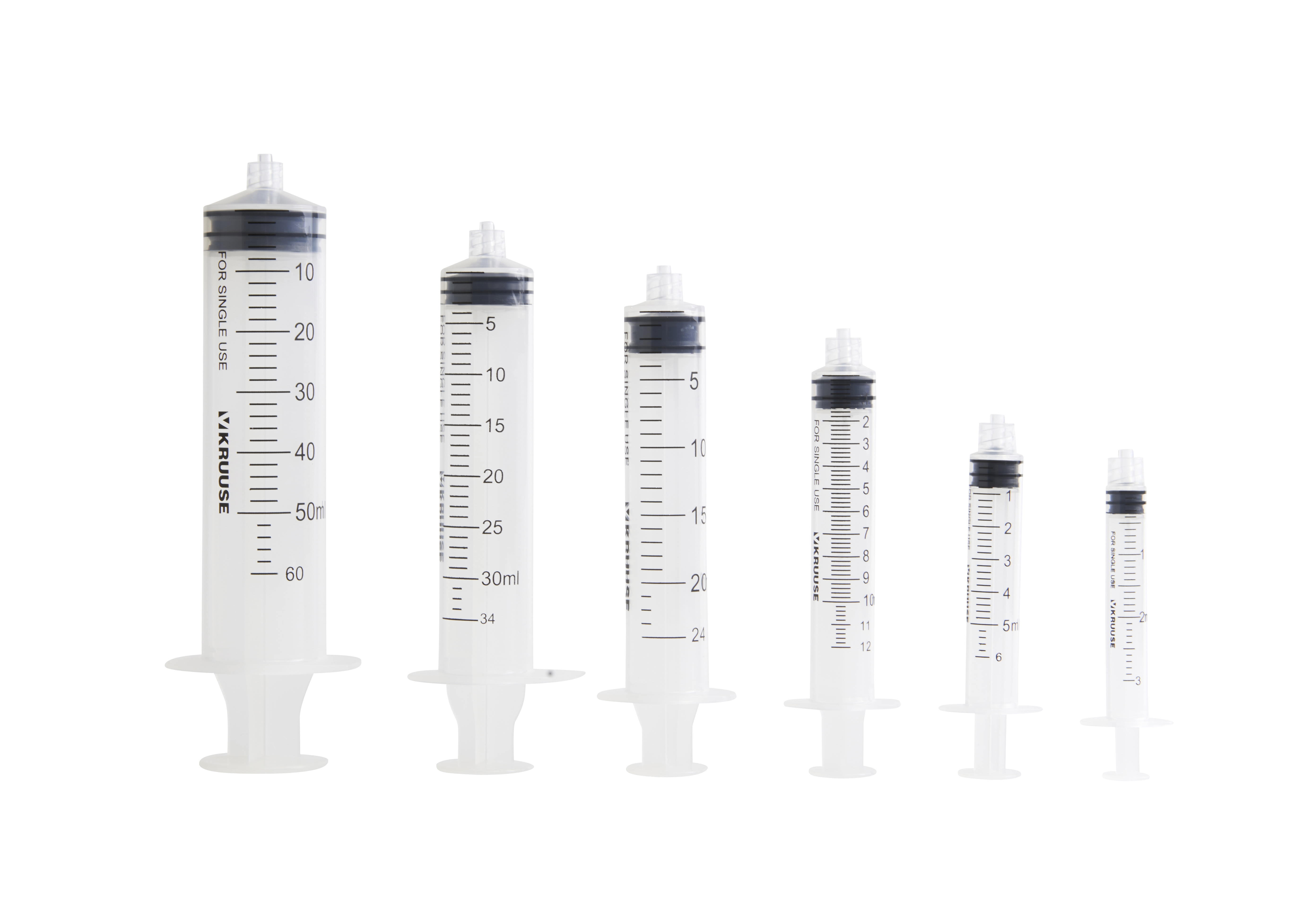 KRUUSE disp. syringe 3-component LL 50->60 ml, 25/pk