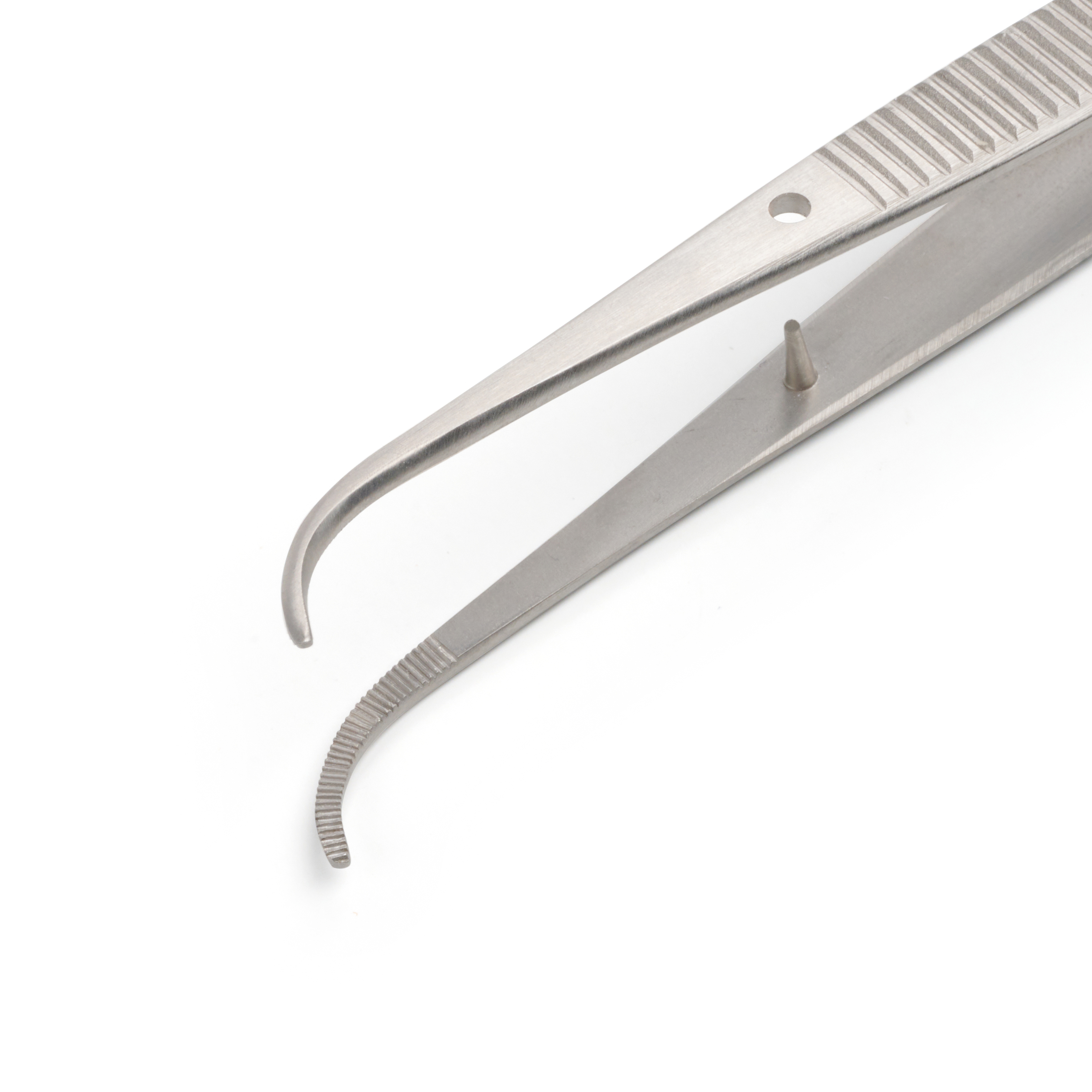 KRUUSE Iris Forceps, 11.5 cm / 4.5", angled