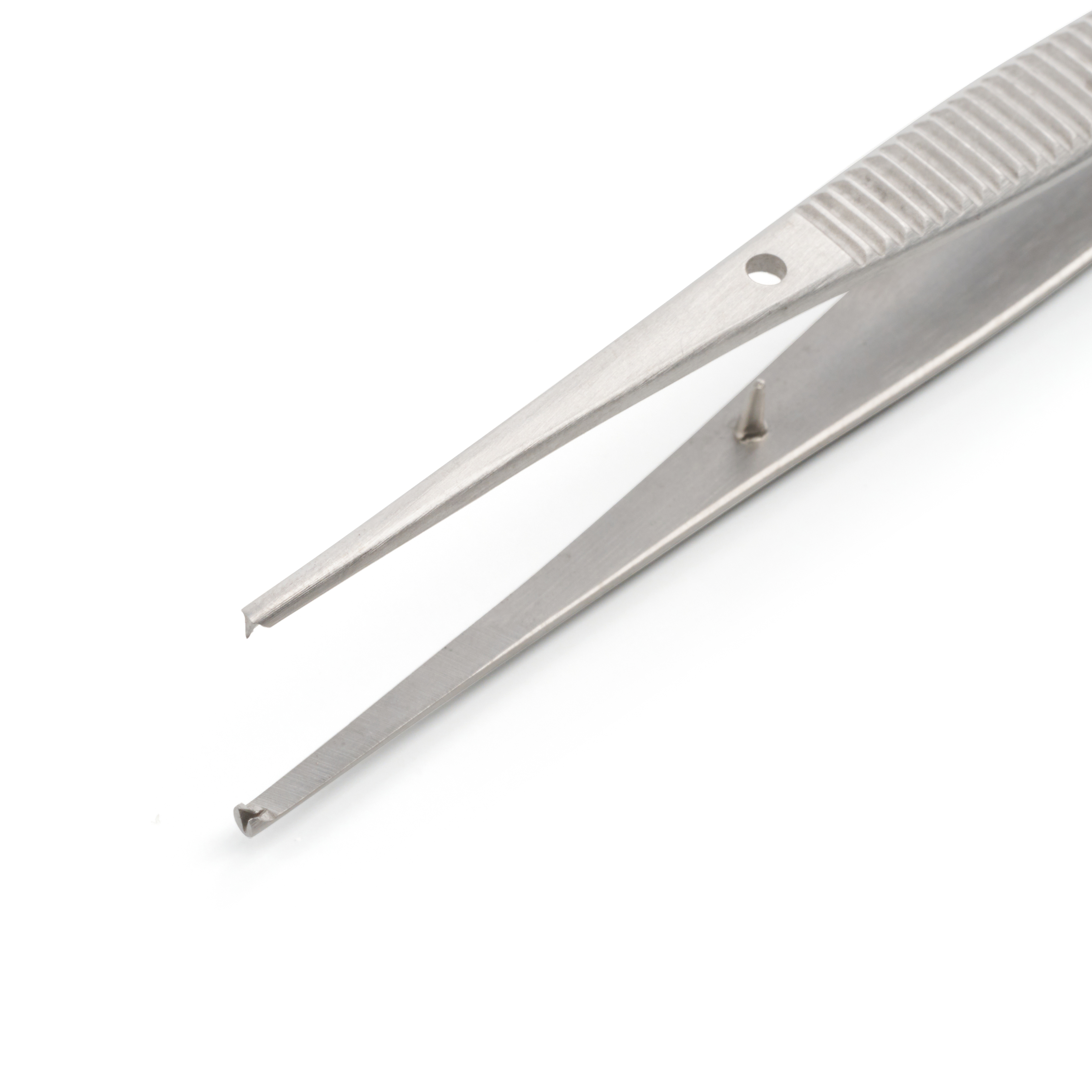 KRUUSE Iris Tissue Forceps, 11.5 cm / 4.5", straight, 1x2 teeth