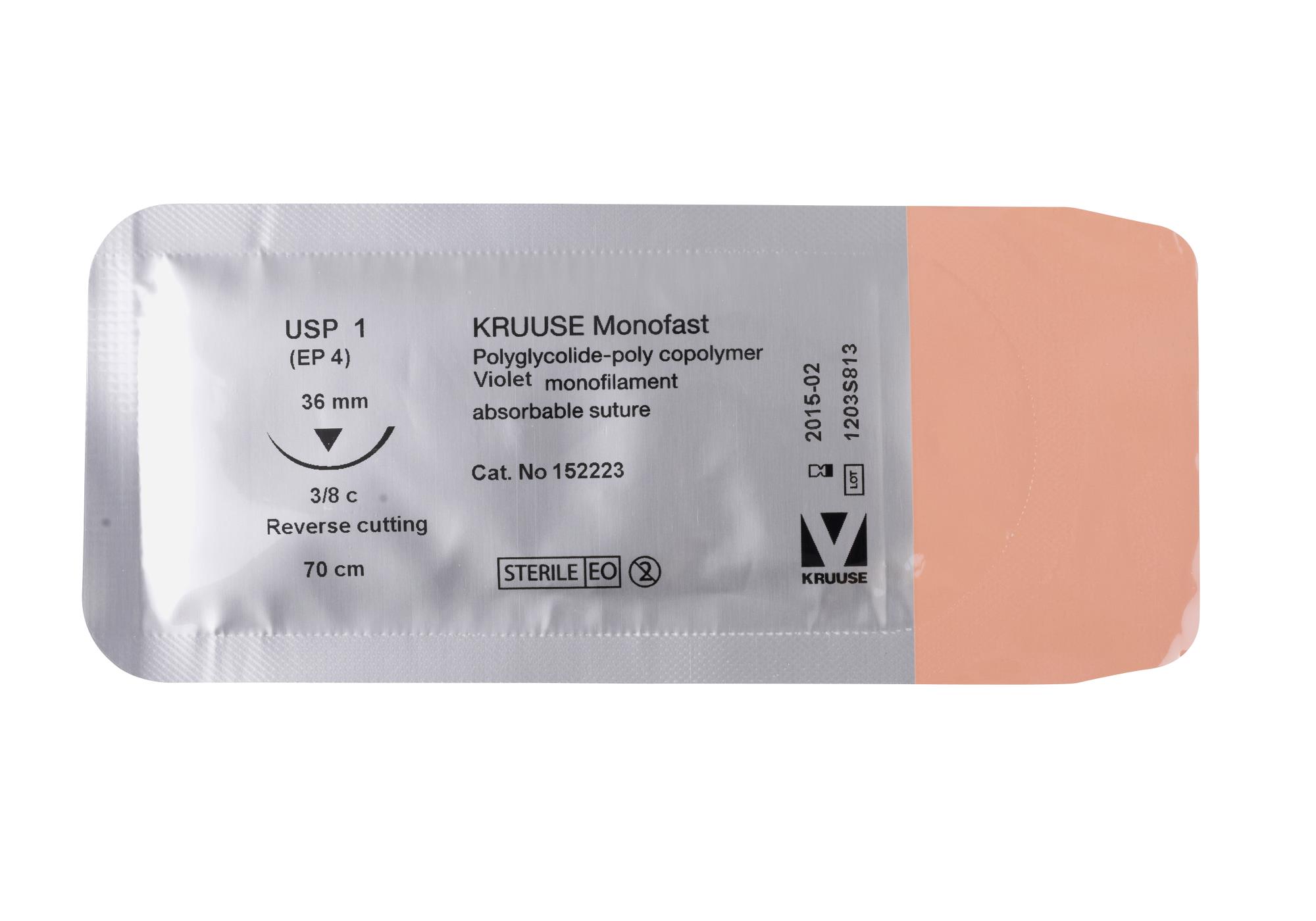 KRUUSE Monofast suture, USP 1, 70 cm, needle: 36 mm,
