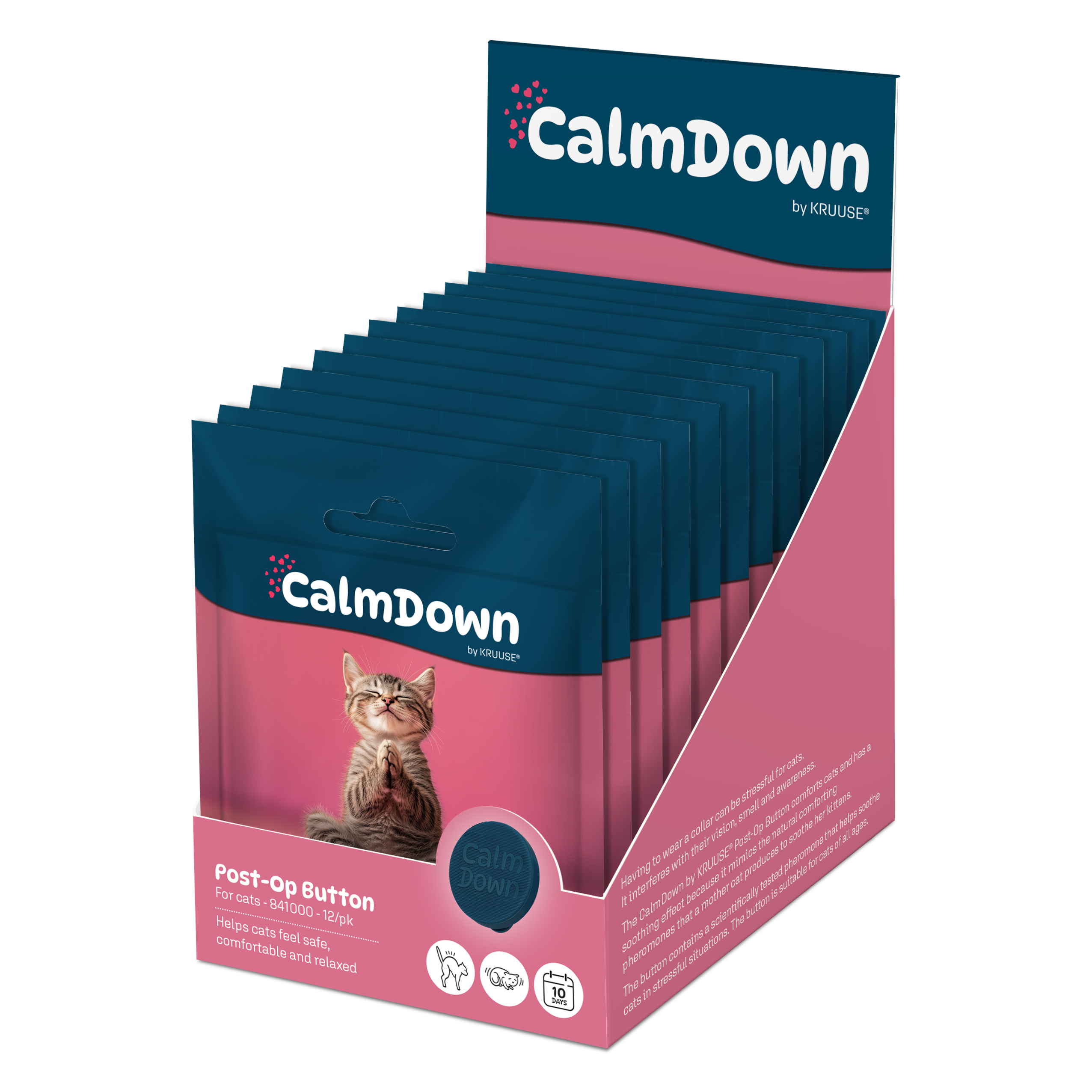 CalmDown By KRUUSE® Post-Op Button, cats, 12/pk