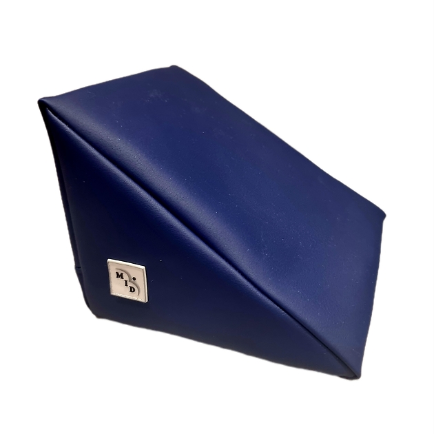 Positioning foam wedge for x-ray examinations, blue